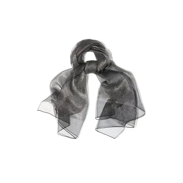 Saachi Glitter Dress Silver Scarf - Black