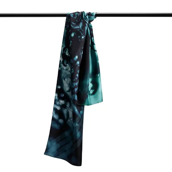 ESSENTY-PARIS Yellow Nature In Dialogue Design – French Twill Silk Scarf - Green