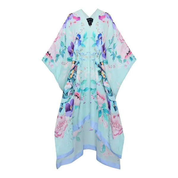 MENG Silk Georgette Kaftan - Green