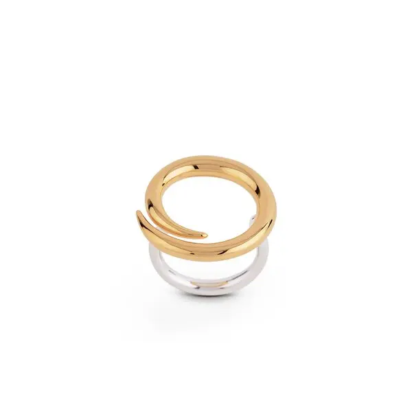 DINNY HALL White / Yellow Toro Mixed Metal Ring - White/yellow
