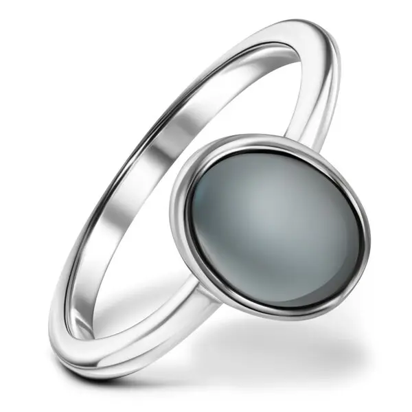 REJECTED HEARTS CLUB Silver / Black Black Hematite Silver Healing Stack Ring - Silver/black