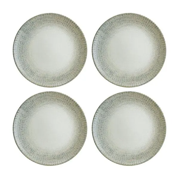 Turgla Home Blue / White Sway Round Decorated Porcelain Dinner, Entree Plate, Set Of Four - Blue/white