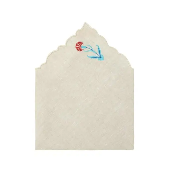 KM HOME COLLECTION Turquoise Clove Set Of 4 Linen Napkin - Blue