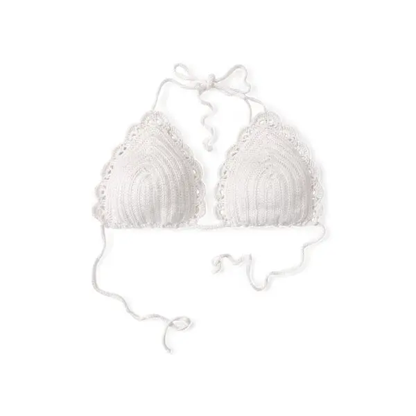 SPRINGMOONATELIER Handmade Crochet Bikini Top - White