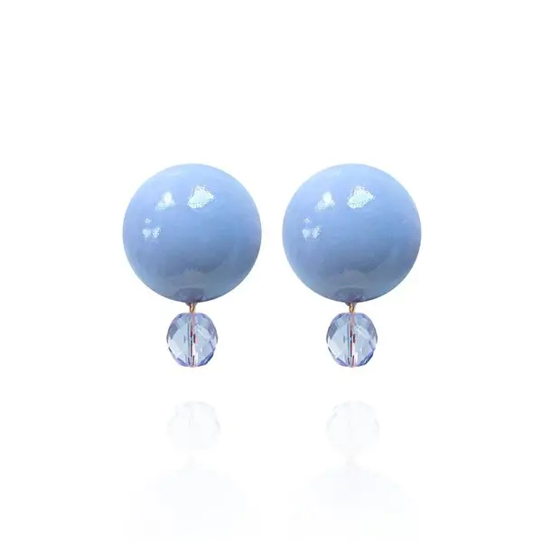 SAULE LABEL Luna Earrings In Soft Sky - Blue