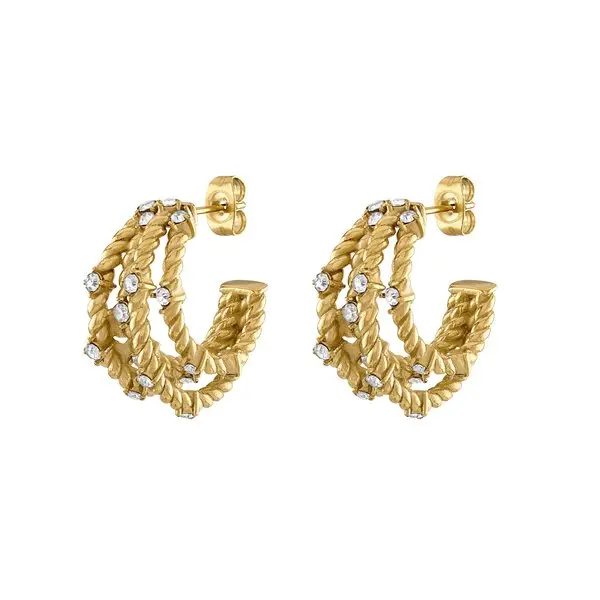 OLIVIA LE Ava Braided Dome Earrings - Gold