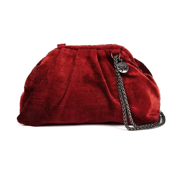 SJW BAGS LONDON Victoria Minimalist Ikat Bag Maroon - Red