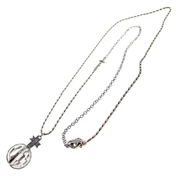 GEM KINGDOM Crystal Orb Necklace - Silver