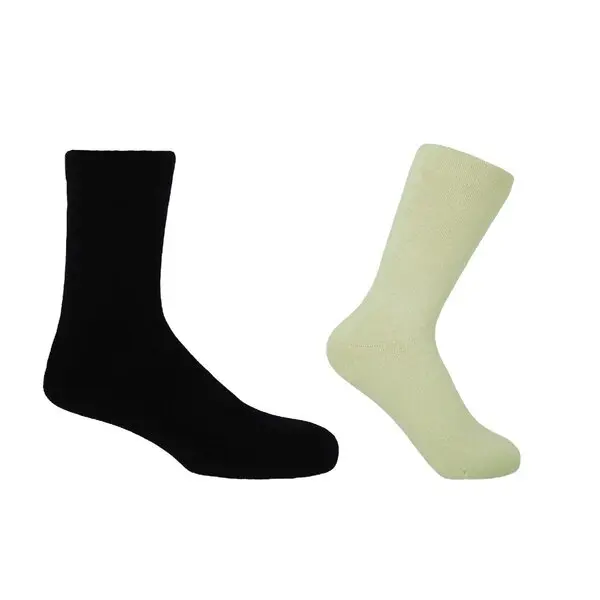 PEPER HAROW - MADE IN ENGLAND Neutrals His And Hers Plain Bed Socks & Cream - Black