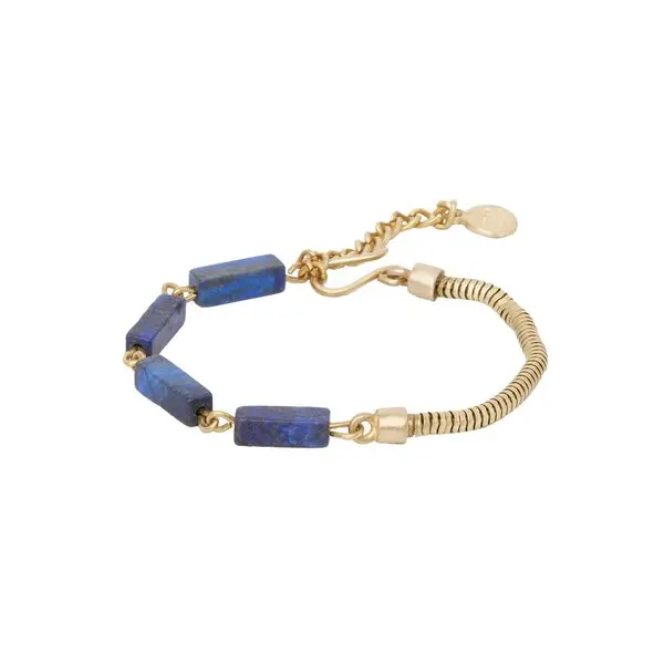 ZEWORKS Gold / Blue Vast Lapis Lazuli Bracelet - Gold/blue
