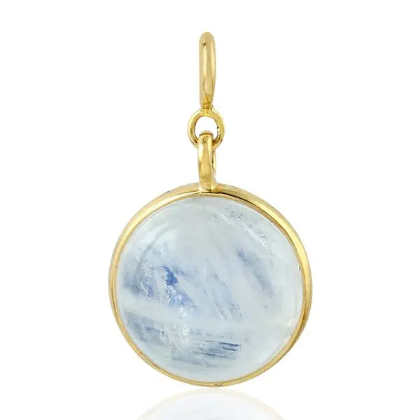 ARTISAN Moonstone Cabochon Pendant In 18k Yellow - Gold