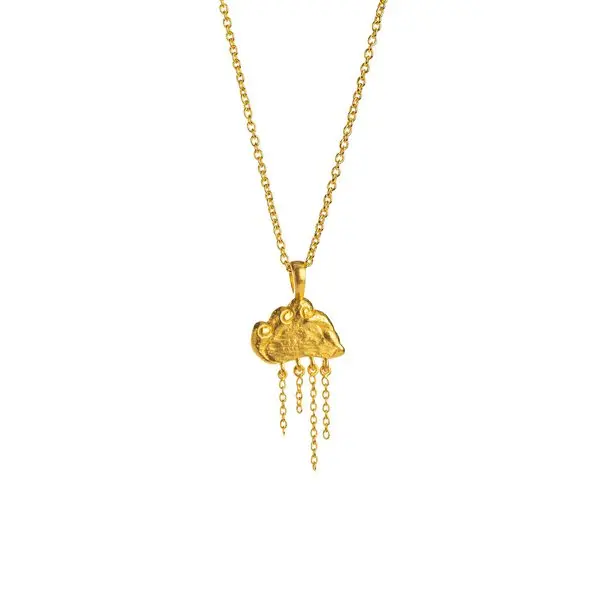 RIZE Monsoon Cloud & Rain Charm Necklace Vermeil - Gold