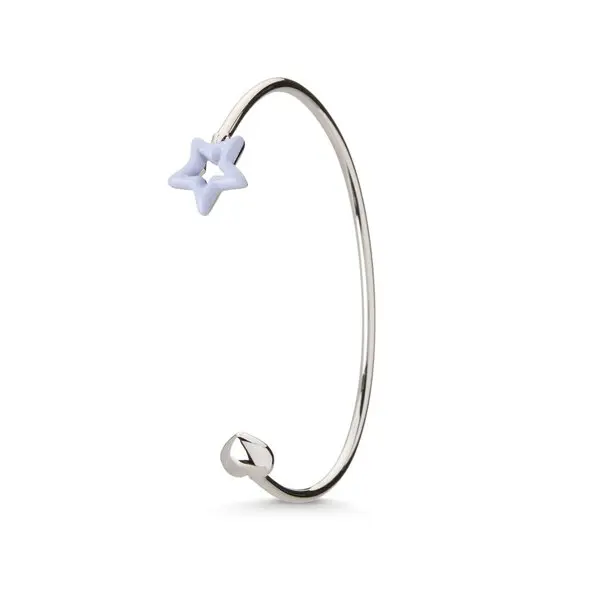 DOLCETTO DESIGNS Cometa Enamel Star Bangle Recycled - Silver