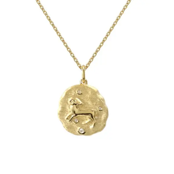 HYE JANE JEWELRY Aries Zodiac Pendant - Gold