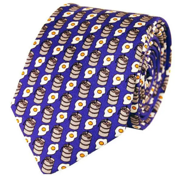 LAZYJACK PRESS Kegs & Eggs Tie - Blue