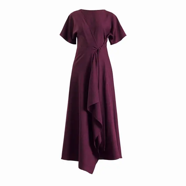MEEM LABEL Baxter Plum Wrap Dress - Purple