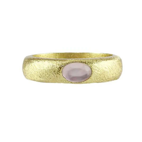 MARCIA MORAN Oklahoma Ring In Rose Quartz Doublet - Pink