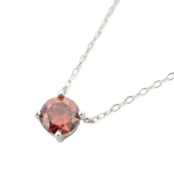 HARFI Red / Silver Garnet Moissanite Crystal Sterling Silver Necklace - Red/silver