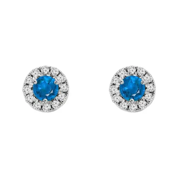 AUGUSTINE JEWELS White / Blue Birthstone Halo Earrings Sapphire - White/blue