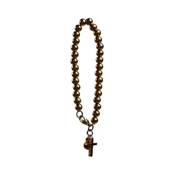 ISAIAH 54:17 The Cross Ball Bracelet - Gold