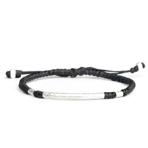 HARBOUR UK Little Björn Silver Rope Bracelet - Black