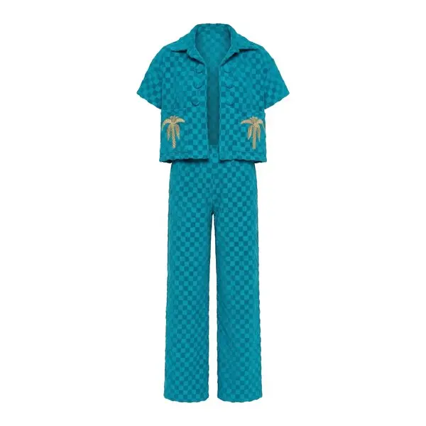 NUR KARAATA Miami Glow Long Set - Blue
