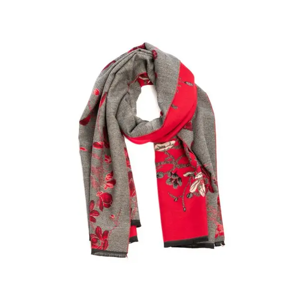 Saachi Garden Reversible Scarf - Red