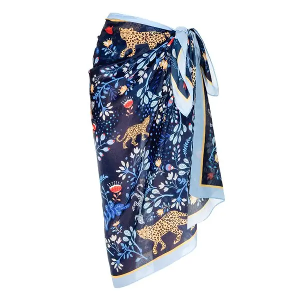 JESSIE ZHAO NEW YORK Beach Sarong Wrap Amazon Rainforest - Blue