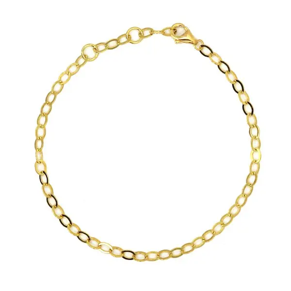 VICSTONENYC FINE JEWELRY Dainty Oval Chain Bracelet - Gold