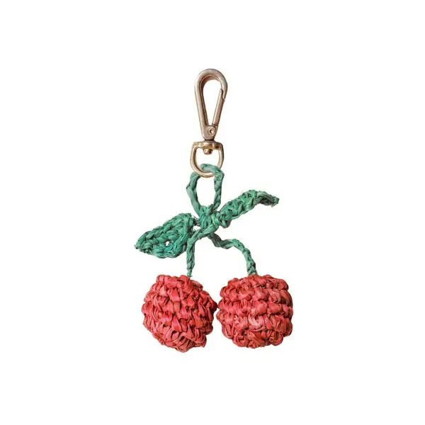 Likhâ Red / Green Red Cherry Bag Charm Summer Bag Accent - Red/green