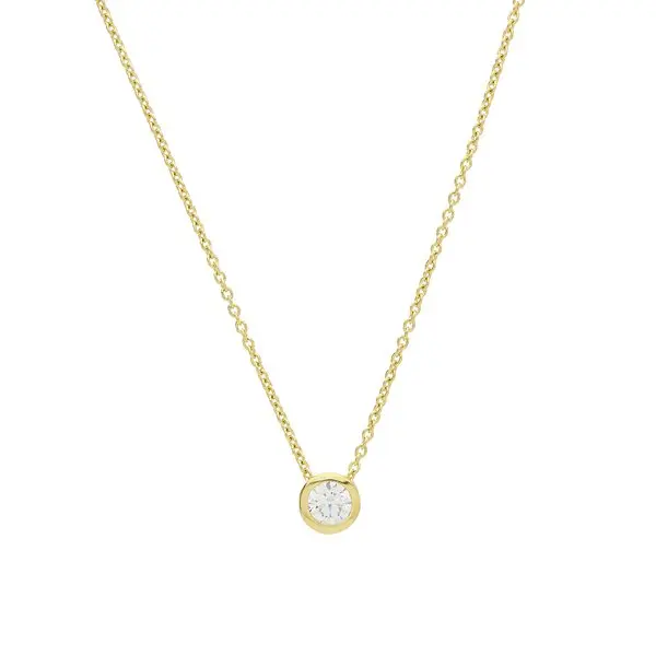 AUREE JEWELLERY Verona Vermeil & Cubic Zirconia Solitaire Necklace - Gold
