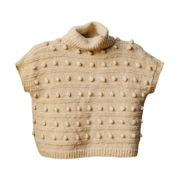 CHARKHA & LOOM Spotted Forktail Crop Top - White