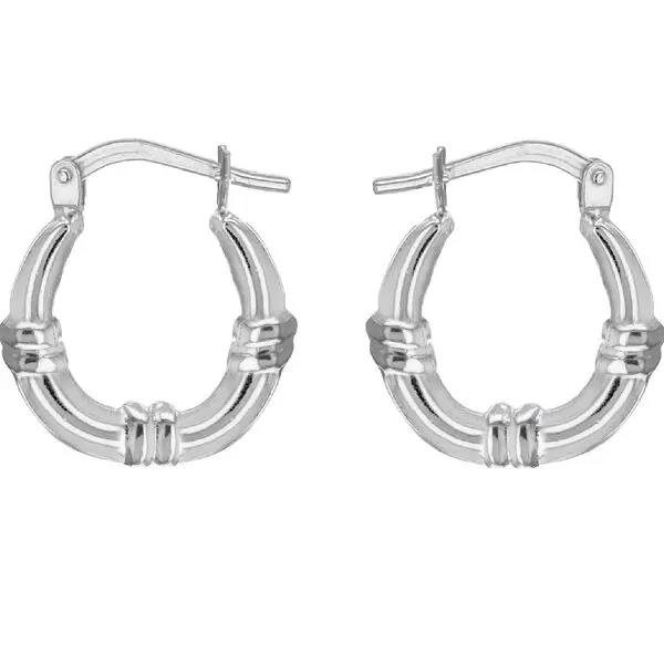 POSH TOTTY DESIGNS Sterling Creole Hoop Earrings - Silver