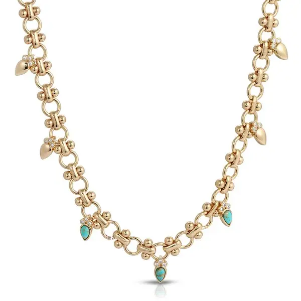 LEEADA JEWELRY Athena Necklace Turquoise - Blue