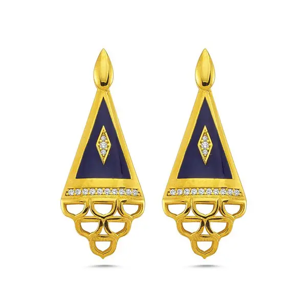 REIAN JEWELLERY Ottoman Earrrings-gold - Yellow