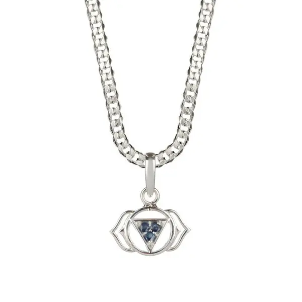 CHARLOTTE'S WEB JEWELLERY Third Eye Chakra Necklace Sapphire - Silver
