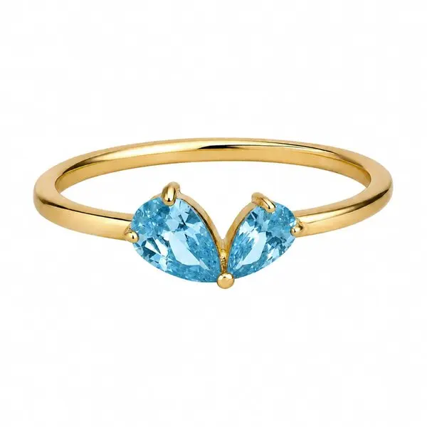 BELINDA JEWELZ Swiss Heart Toi Et Moi Birthstone Ring - Blue
