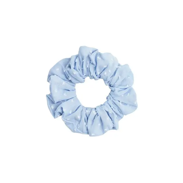 CAFIDE Plumeti Check Scrunchie Hair Tie, Noa - Blue