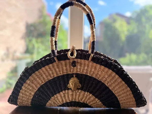 SOKONA Neutrals / Akua — Monochrome Handwoven Bag - Black