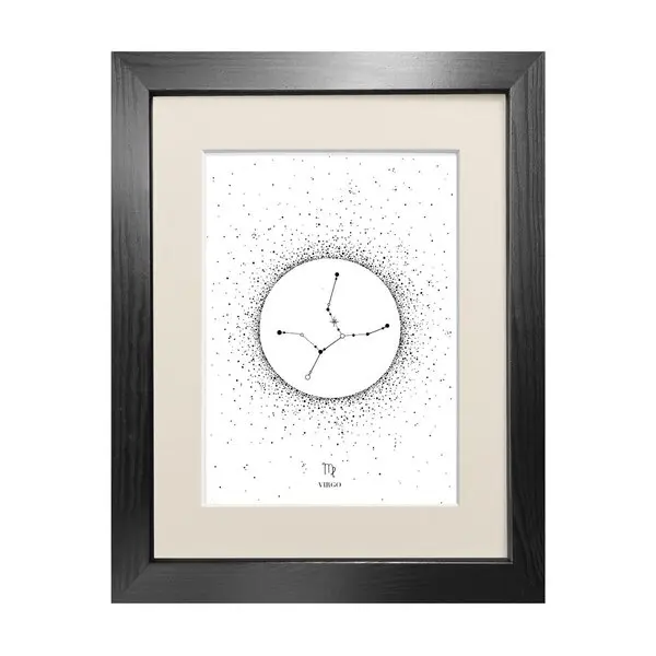 EMILY CARTER Virgo Star Sign' Fine Art Print A5 - Black