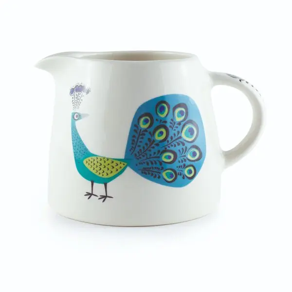 Hannah Turner Peacock Milk Jug - Blue