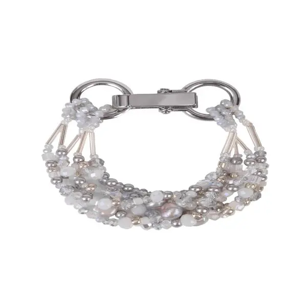 Saachi Beaded Layered Bracelet - Grey