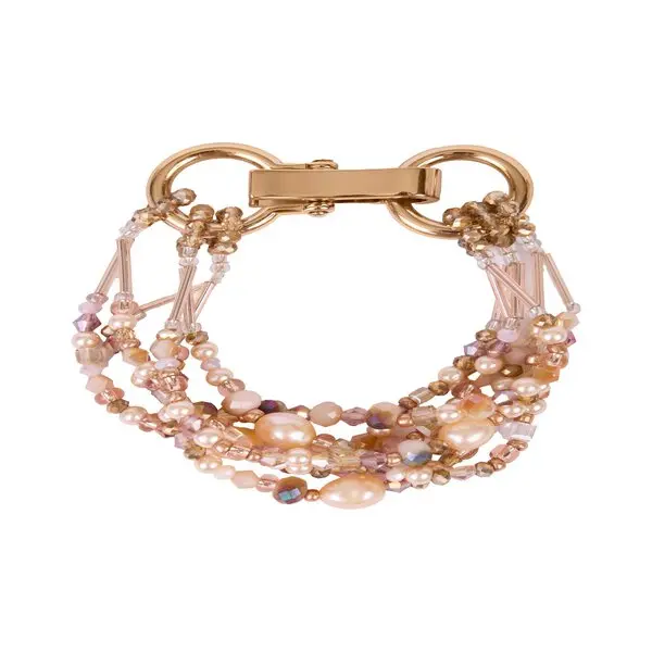 Saachi Beaded Layered Bracelet - Pink