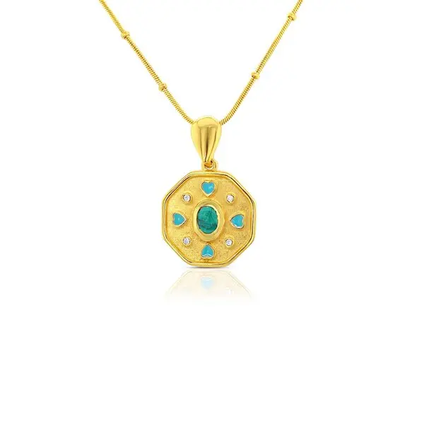 GEM BAZAAR JEWELLERY Turquoise Birthstone Mythology Pendant - Green