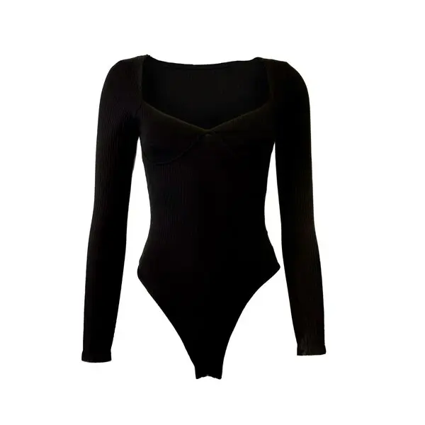 CHUKS COLLINS Lady Liberty Long Sleeve Leotard Diffusion Collection Tasou The Athletic Side Of Us - Black