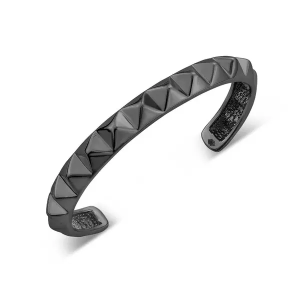 SALLY SKOUFIS Honeycomb Bangle With Premium Rhodium - Black