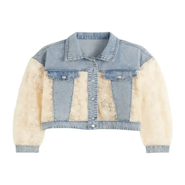 Saachi Denim Lace Jacket - Blue