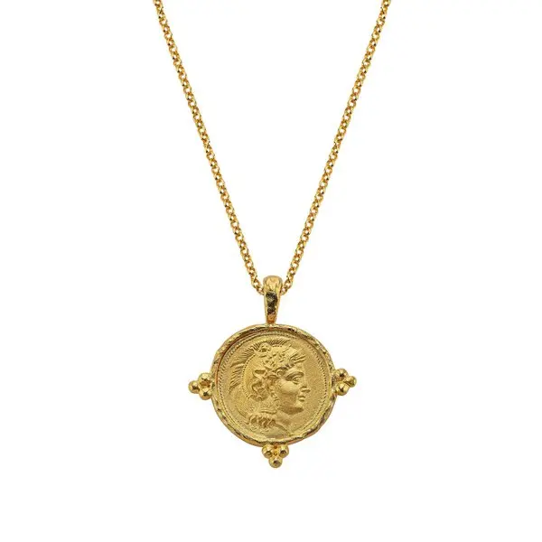 ASSUWA Hercules Plated Ancient Coin Necklace - Gold