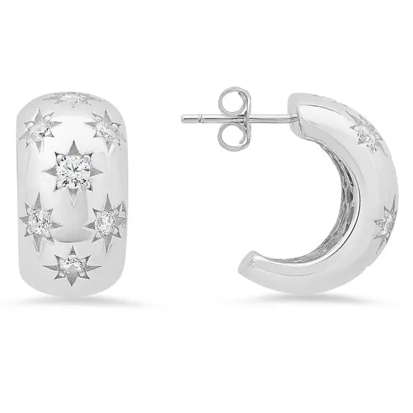 KYLIE HARPER Chunky Celestial Statet Hoop Earrings In Sterling - Silver