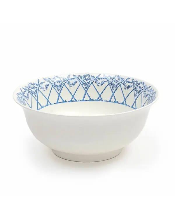 PINK HOUSE Fine Bone China Serving Bowl Palms - Blue